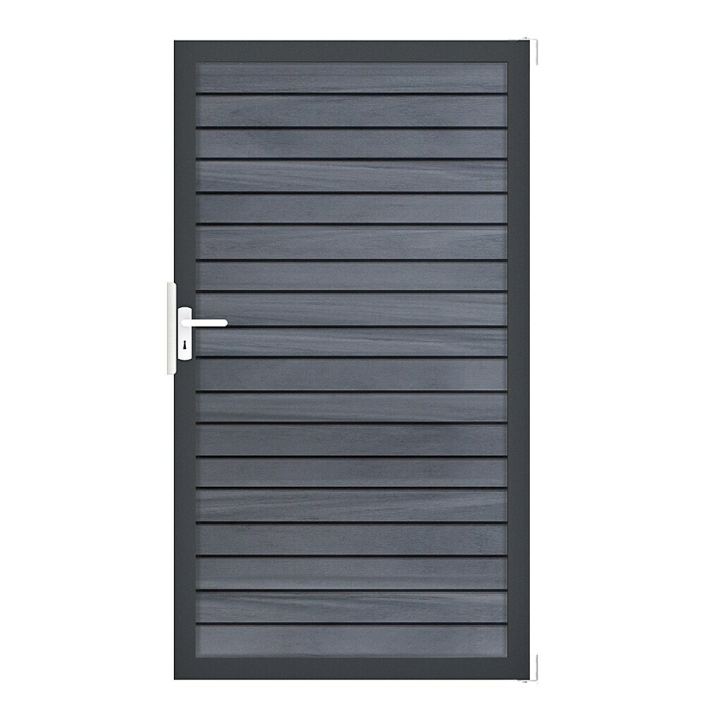 GroJa Gartentor Rhombus - 100 x 180 cm, Steingrau (EDB703), Aluminium ...
