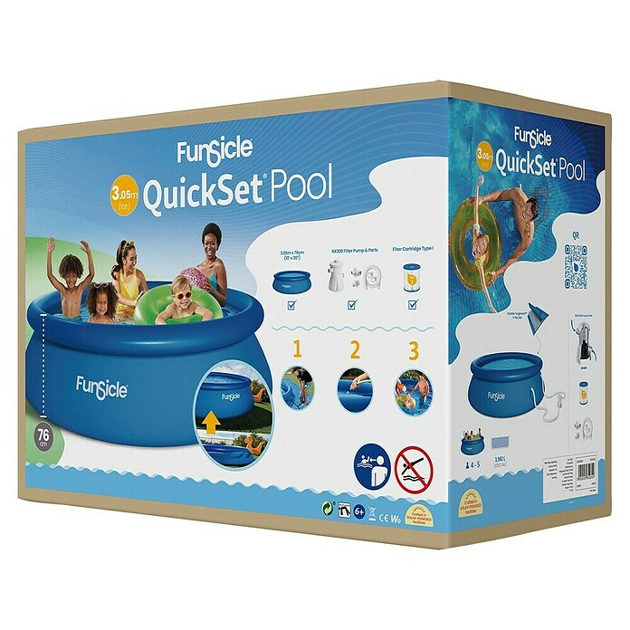 Quick-Up-Pool Set (Ø x H: 305 x 76 cm, Blau, 3 853 l) | BAUHAUS