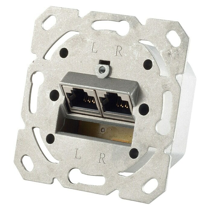 UAE-Datendose 2xRJ45 CAT.6A (2-fach, Weiß, Unterputzmontage) | BAUHAUS