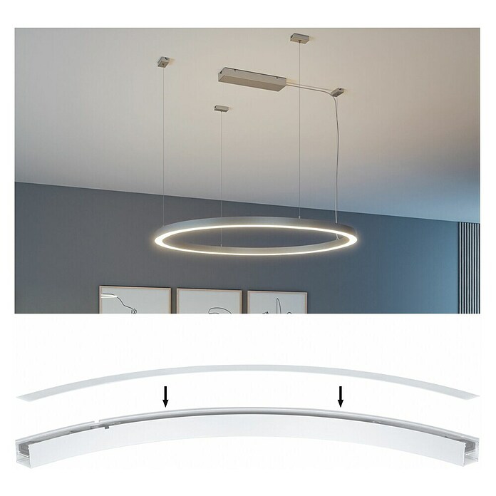 Paulmann Linion Abdeckung Kurve (L x B x H: 3,6 x 78,6 x 0,1 cm, Weiß ...