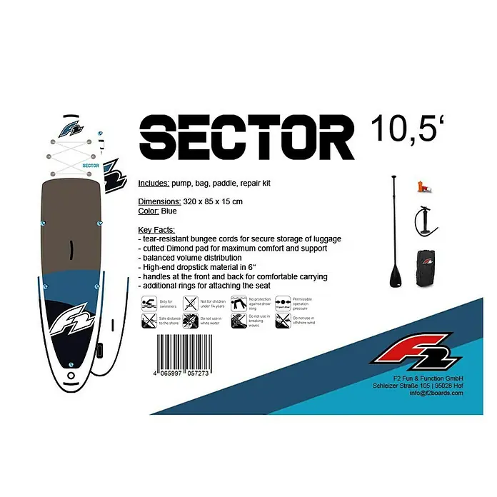 F2 SUP-Board-Set Sector "SMU 10,5" - L x B x H: 320 x 85 x 15 cm ...