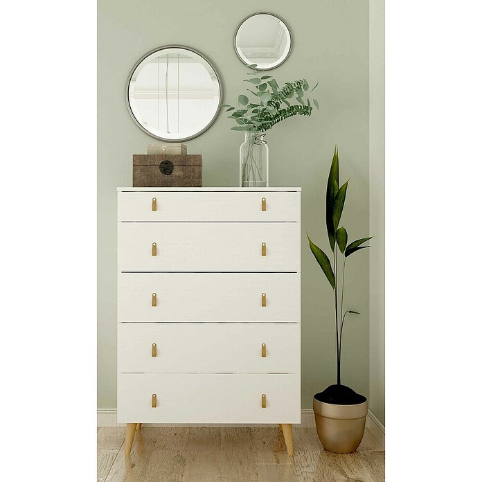 Meka Block Cómoda K-691 (L x An x Al: 48 x 80 x 119 cm, Blanco poro ...