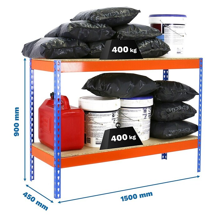 Simonrack Simontaller Schwerlastregal Ecoforte Chipboard (H x B x T: 90 x 150 x 45 cm, Traglast ...