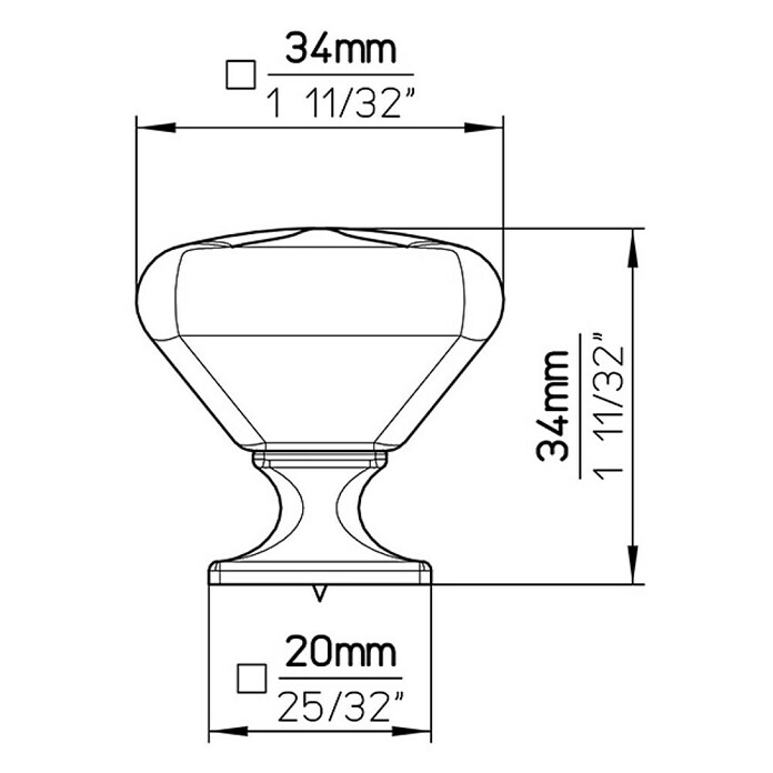 Siro Gumb za pohištvo (Ø x V: 34 x 34 mm) | 1188 - Garderoben | AAEE ...