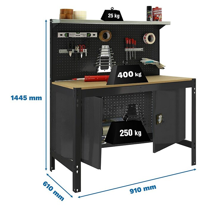 Simonrack Simonwork Banco de trabajo BT3 Cabinet (L x An: 61 x 91 cm ...