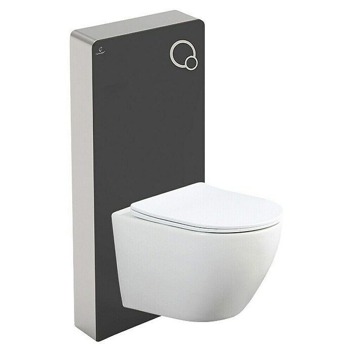 Set WC suspendido Cristal Pisa (Sin borde de descarga, Negro, 2 pzs ...