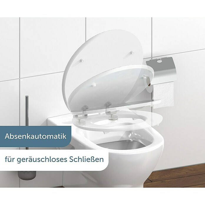 Schütte WC-Sitz Shell Heart (MDF, Blau/Braun, Mit Absenkautomatik ...
