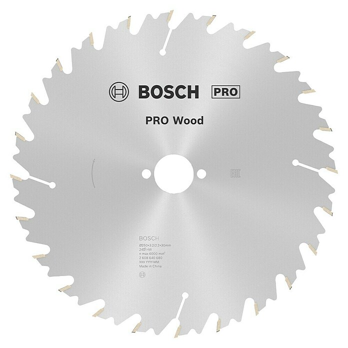 Bosch Kreissägeblatt Speedline for Wood (250 mm, Bohrung: 30 mm, Anzahl ...