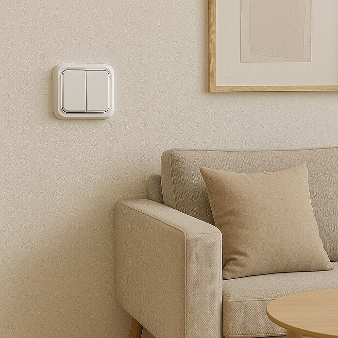 Fontini BF-18 Interruptor/Conmutador doble (Blanco, Plástico) | BAUHAUS