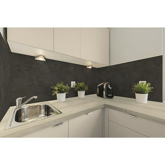 Kaindl Küchenrückwand (4 100 x 640 x 15 mm, Spanplatte, Mocca/Tibur ...