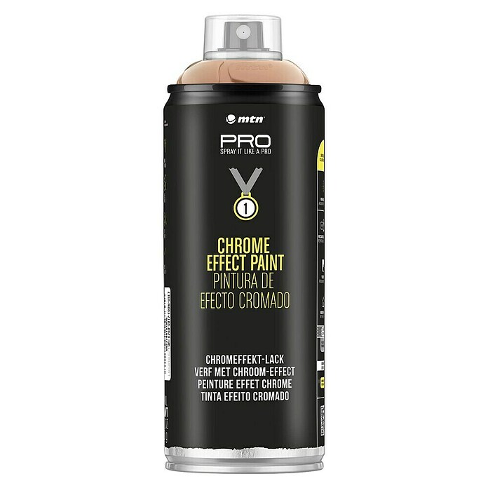 mtn Pintura decorativa en spray efecto cromado (Oro, Brillante, 400 ml ...
