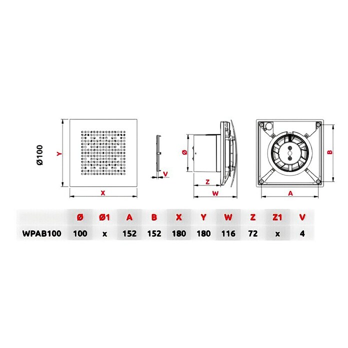 Zidni ventilator Pulsar WPAB100ZH (Bijela, 100 mm, Tajmer) | BAUHAUS