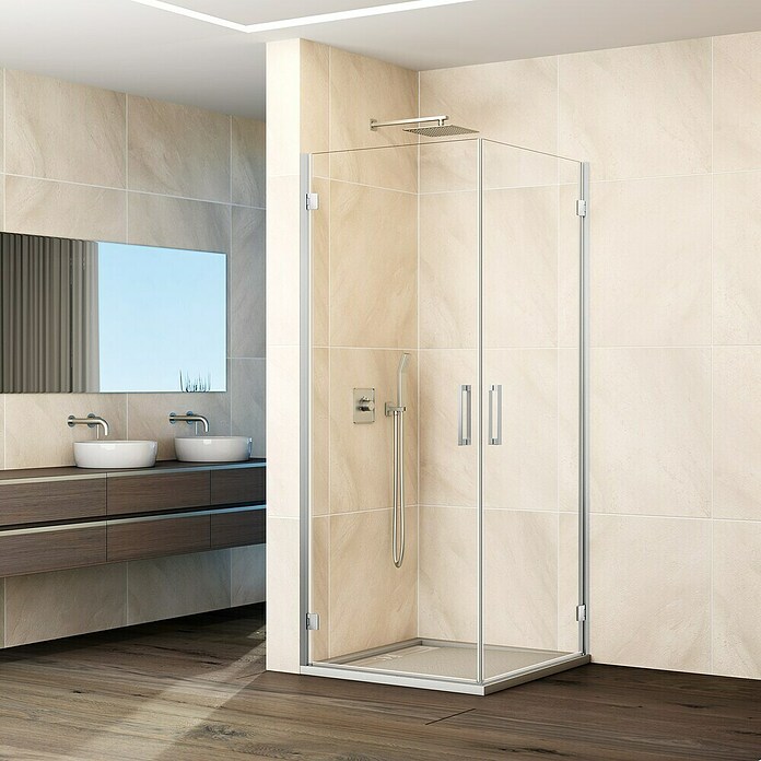 GME Mampara de ducha esquinera Glass K (L x An x Al: 40 x 65 x 195 cm ...