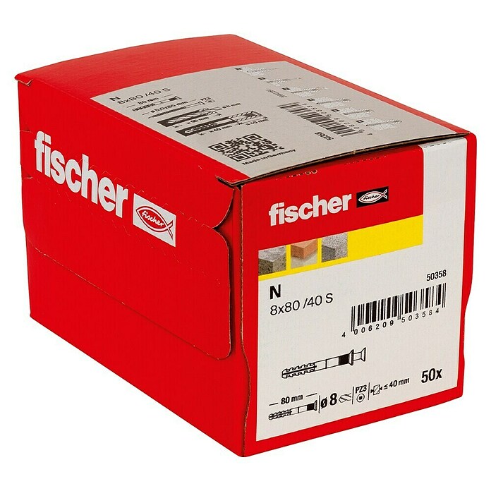 Fischer Spijkerpluggen (Diameter plug: 8 mm, Pluglengte: 80 mm, 50 st ...