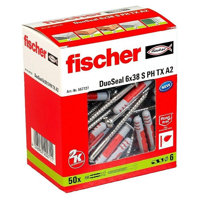 Fischer Doos pluggen en schroeven DuoSeal (Diameter plug: 6 mm ...