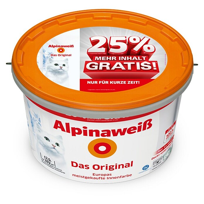 Alpina Alpinaweiss Wandfarbe Das Original (Weiß, Matt, 12,5 l ...