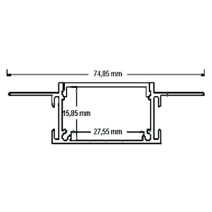 LED profil ugradbeni (D x Š x V: 2.000 x 74,85 x 15,9 mm, Aluminij ...