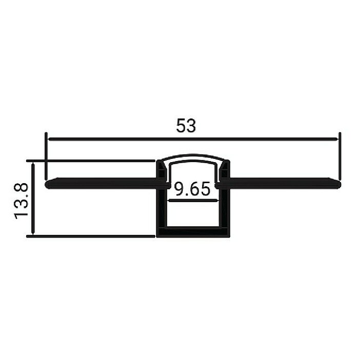 LED profil ugradbeni (D x Š x V: 2.000 x 53 x 13,8 mm, Aluminij) | BAUHAUS