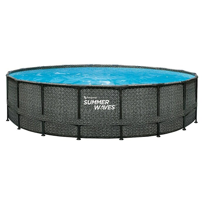 Frame-Pool Summer Waves Elite (Ø x H: 549 x 132 cm, Grau, 27 406 l ...