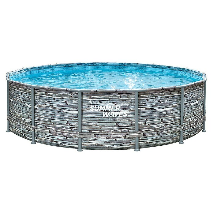 Frame-Pool Summer Waves Elite (Ø x H: 427 x 107 cm, Steingrau, 13 294 l ...