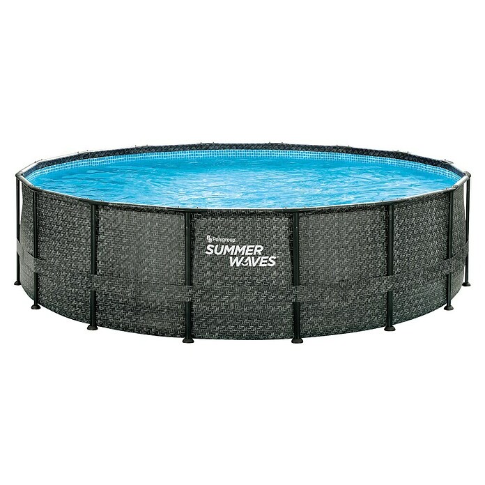 Frame-Pool Summer Waves Elite (Ø x H: 488 x 122 cm, Grau, 19 859 l ...