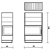 Domofire Kamin na drva Erfurt, lijevi (6 kW, Bijelo - crna) | BAUHAUS