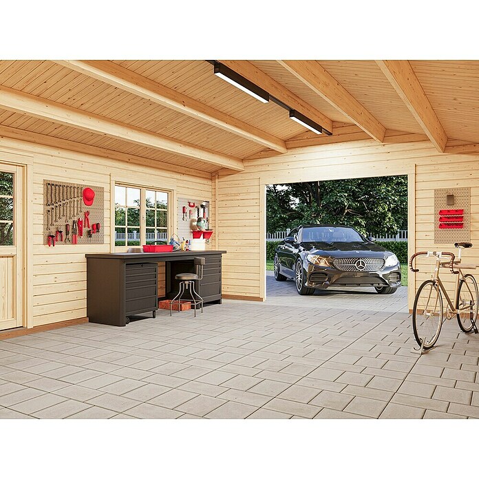 Palmako Garaje Roger (Medidas ext. (An x Pr): 514 x 598 cm, Madera ...