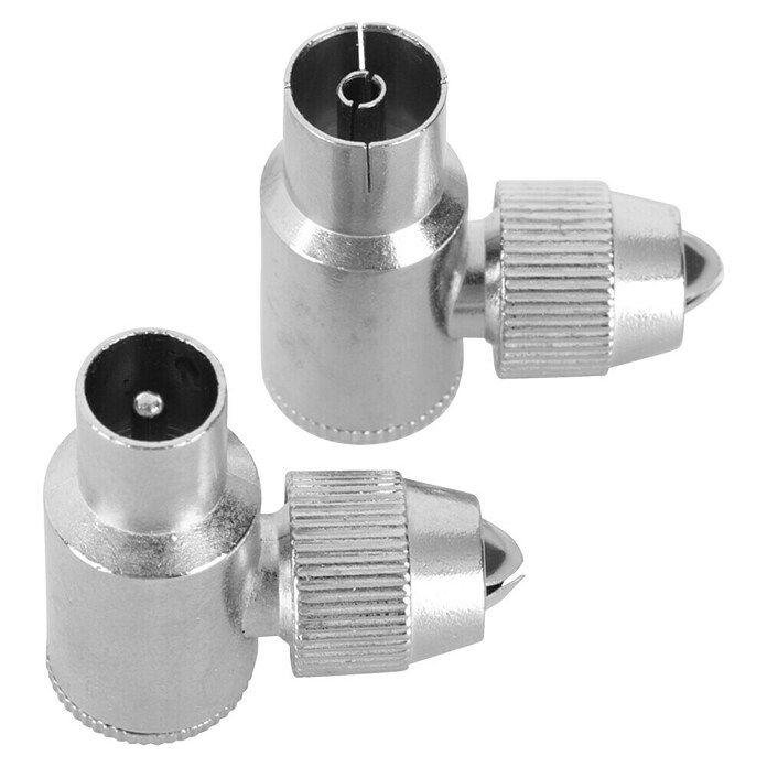 Q-Link Coax haakse connector, female en male (Metaal, 2 st.) | BAUHAUS
