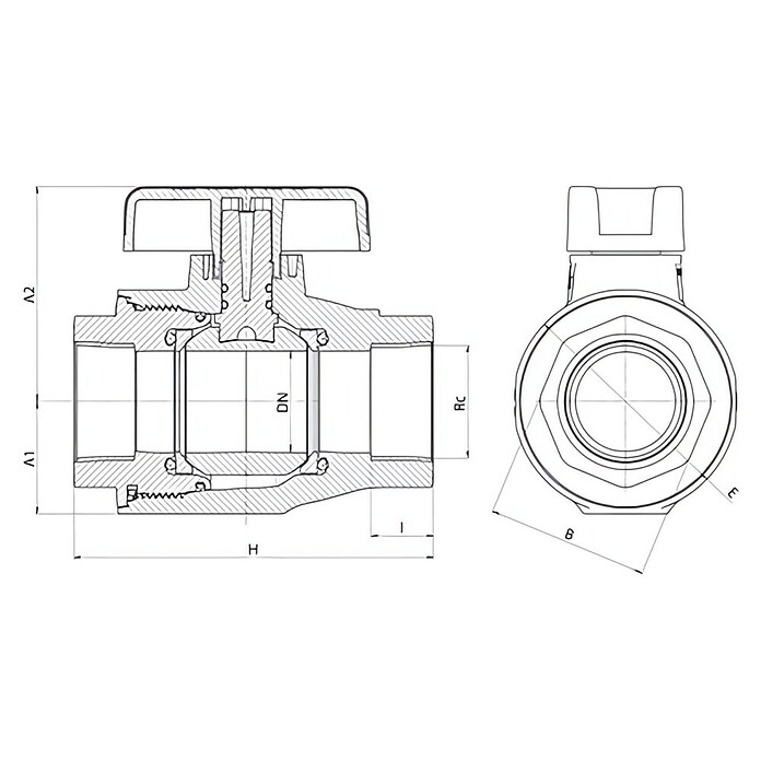 Kroglični ventil DN32 PLASSON (Poliamid, 1 ¼″) | 4053 - Ventile | DCDA ...