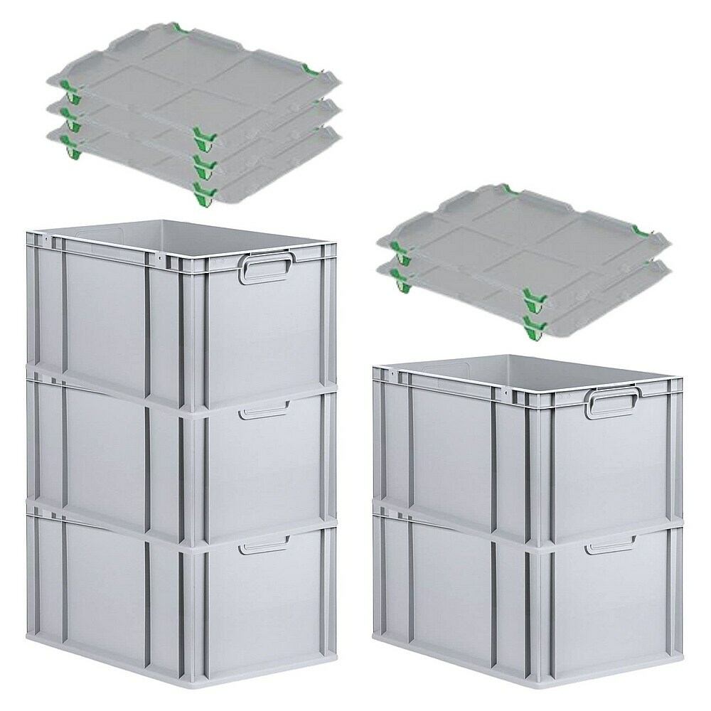 Proregal Euroboxen-Set 5x Eurobox NextGen Economy mit Auflagedeckel und ...