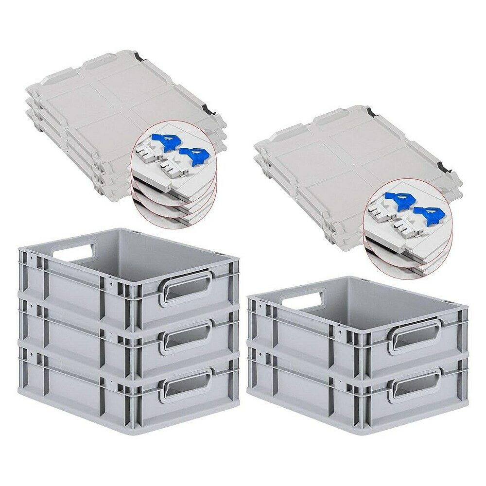 Proregal Euroboxen-Set 5x Eurobox NextGen Economy mit Scharnierdeckel ...