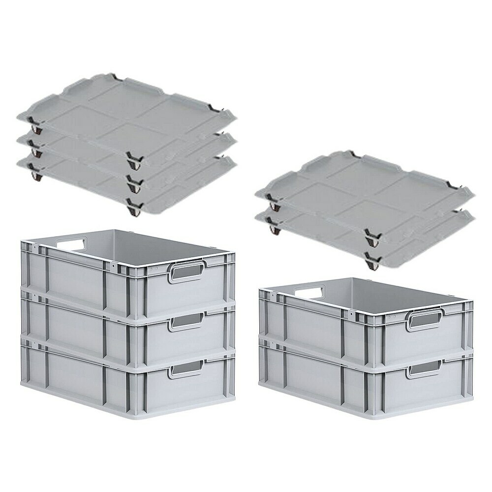 Proregal Euroboxen-Set 5x Eurobox NextGen Economy mit Auflagedeckel und ...