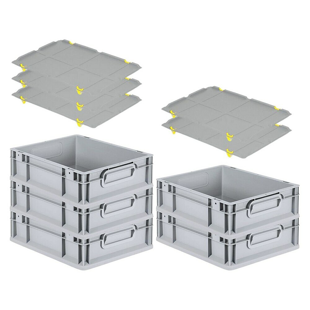 Proregal Euroboxen-Set 5x Eurobox NextGen Economy mit Auflagedeckel und ...