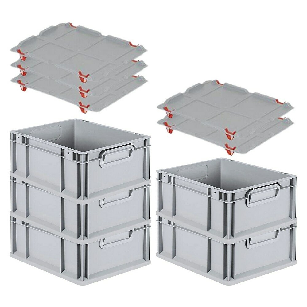 Proregal Euroboxen-Set 5x Eurobox NextGen Economy mit Auflagedeckel und ...