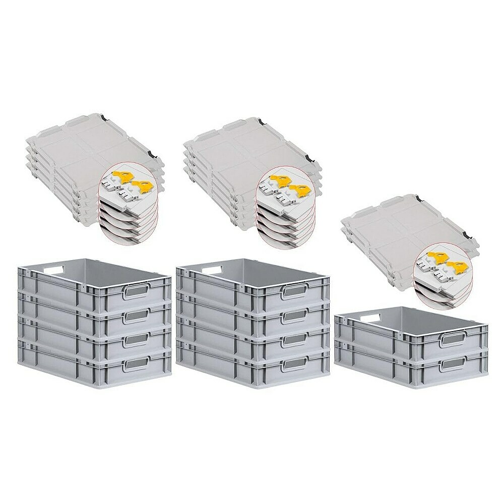 Proregal Euroboxen-Set 10x Eurobox NextGen Economy mit Scharnierdeckel ...