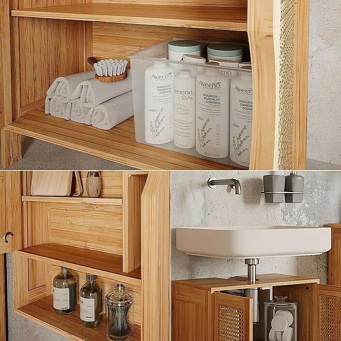 Vicco Badmöbel-Set Liora Bambus 3 Teile kaufen