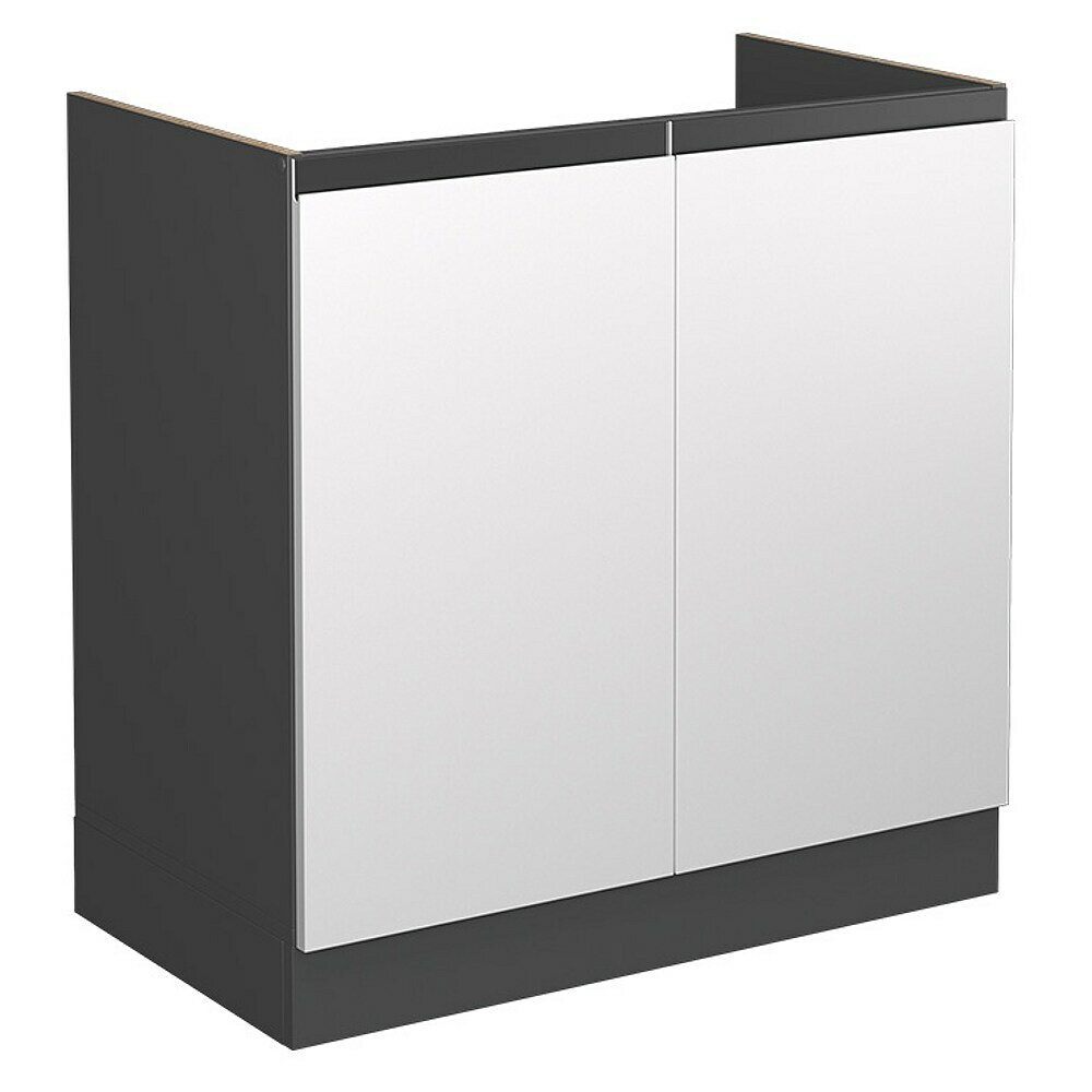 Vicco Schrankküche R-Line Weiß J-Shape, ohne Arbeitsplatte