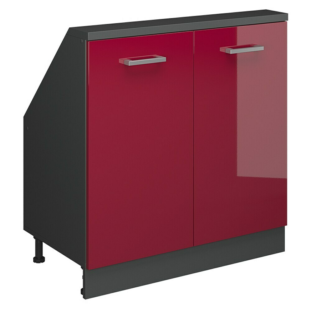 Vicco Schrankküche R-Line Rot Hochglanz mit 2 Türen