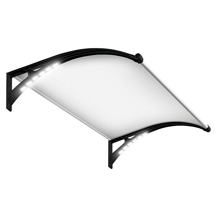 SmartSun Marquesina para puerta Easy LED (120 x 97 x 31,6 cm, Antracita ...