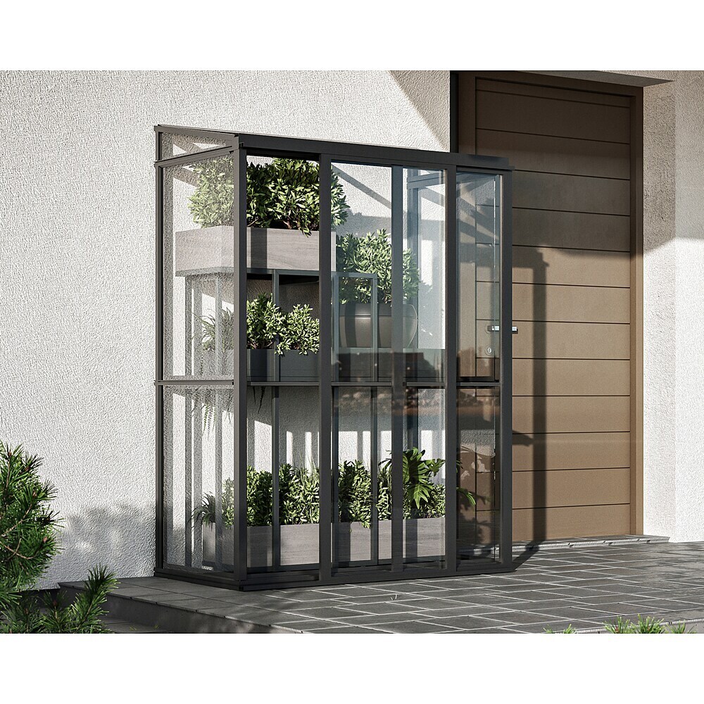 Bloomcabin Gewächshaus Aluminium Mini - Außenmaß inkl. Dachüberstand (B ...