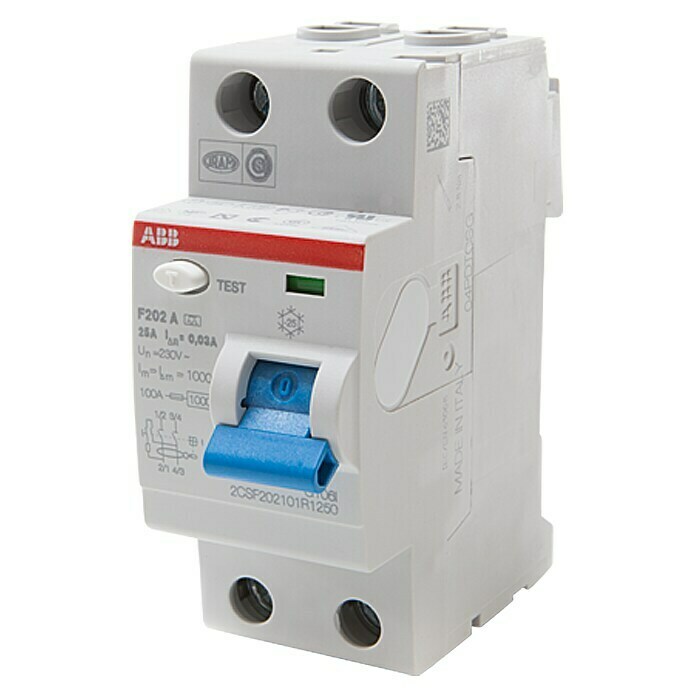 ABB System pro M compact FI-Schalter F202 (25 A, Typ A, 30 mA, Polanzahl: 2) | BAUHAUS