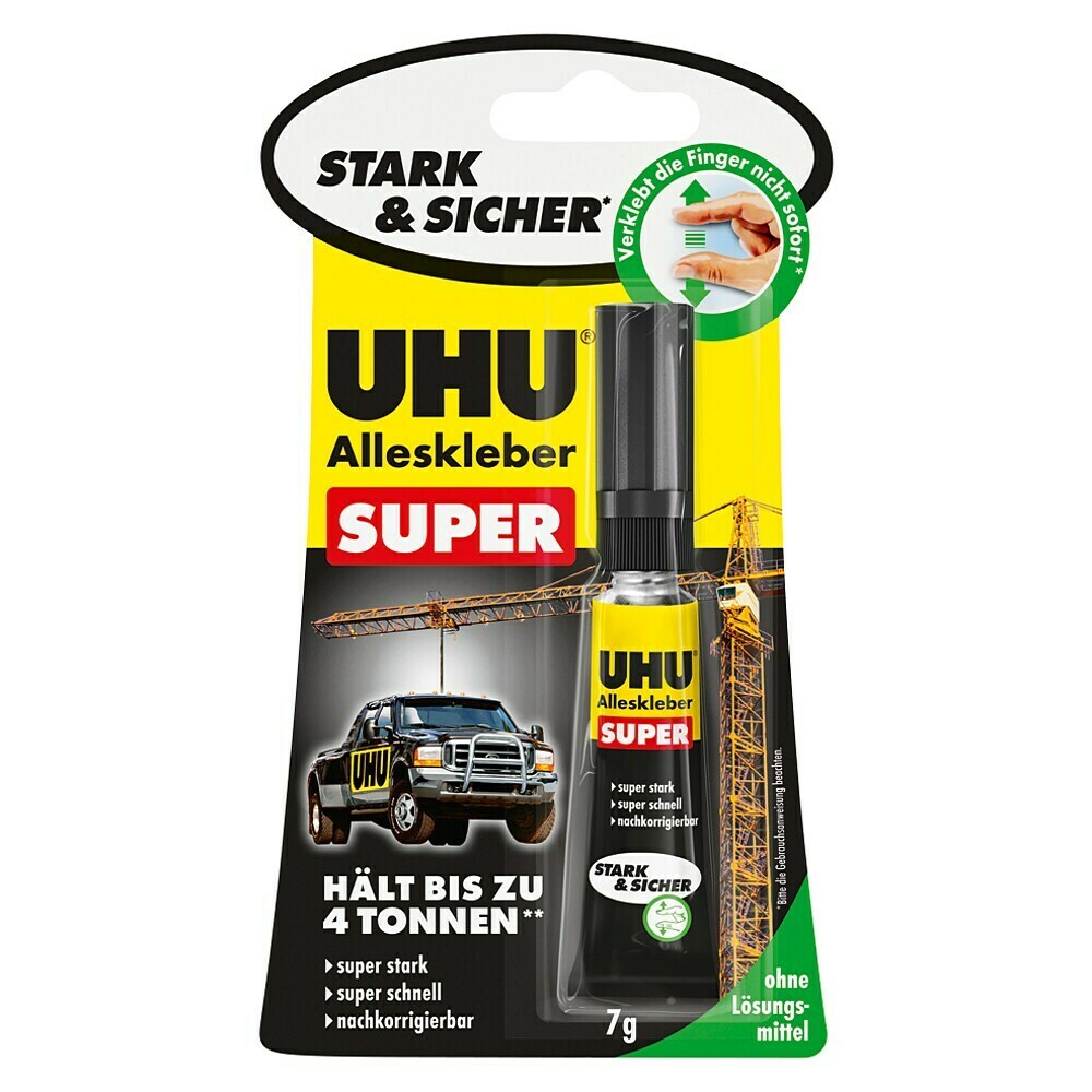 UHU Alleskleber Super stark & sicher - 7 g, Gelartig, Gebrauchsfertig ...