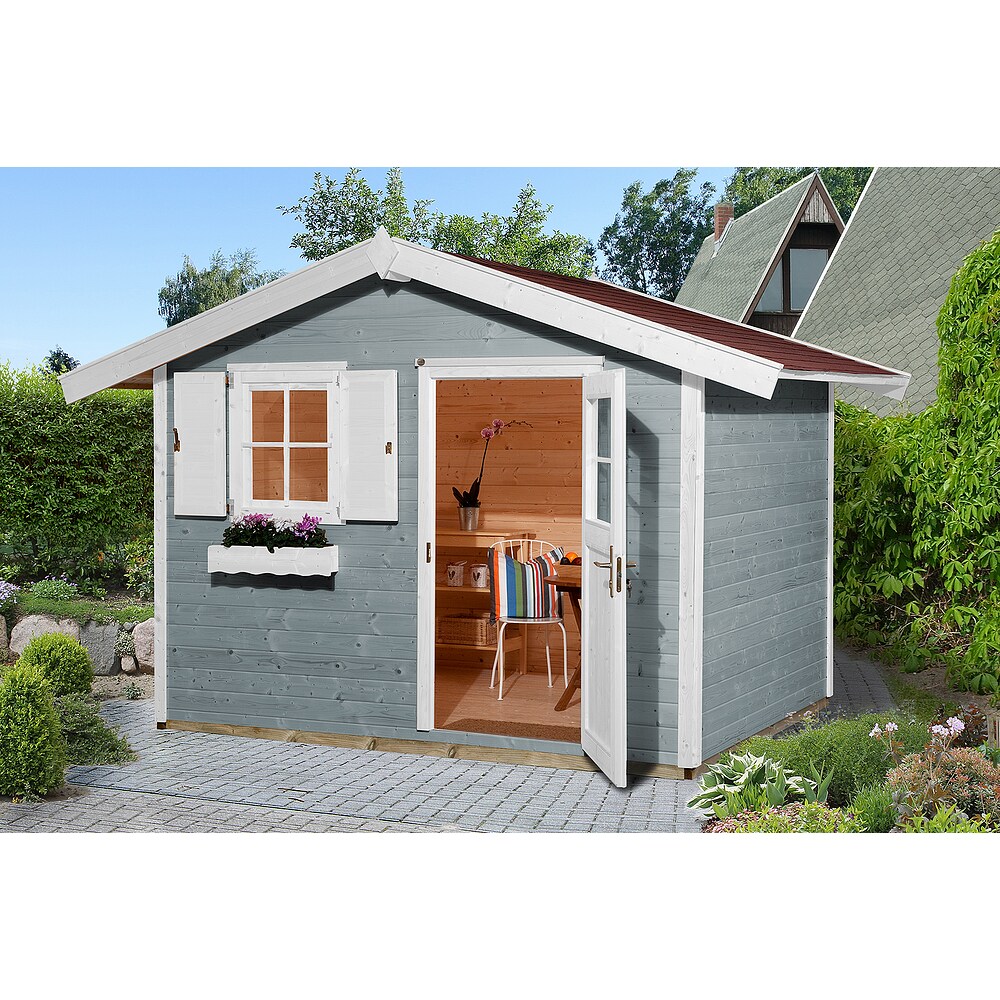 Weka Gartenhaus 123 - Außenmaß inkl. Dachüberstand (B x T): 380 x 239 ...
