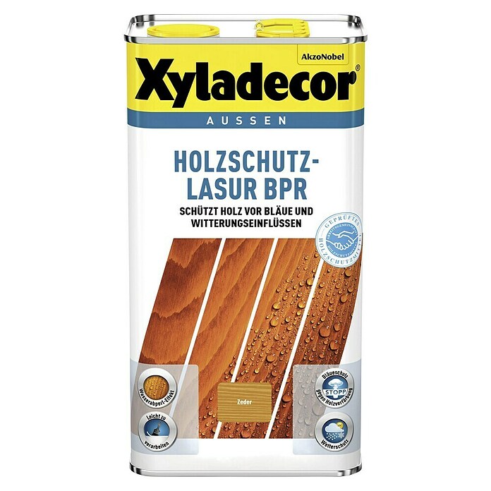 Xyladecor Holzschutzlasur BPR (Farbe: Zeder, Inhalt: 5 l, Materialbasis ...