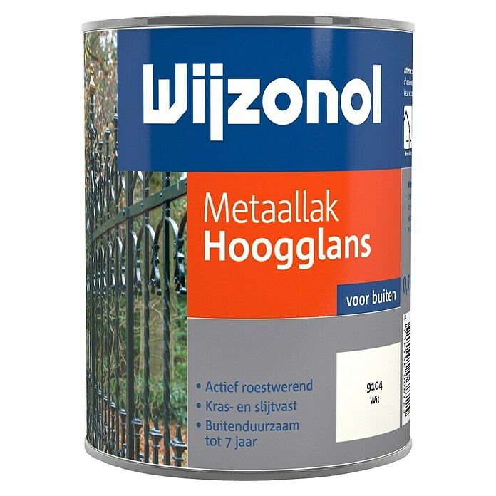 Wijzonol Metaallak Hoogglans RAL 9104 Wit (Wit, 750 ml, Hoogglans ...