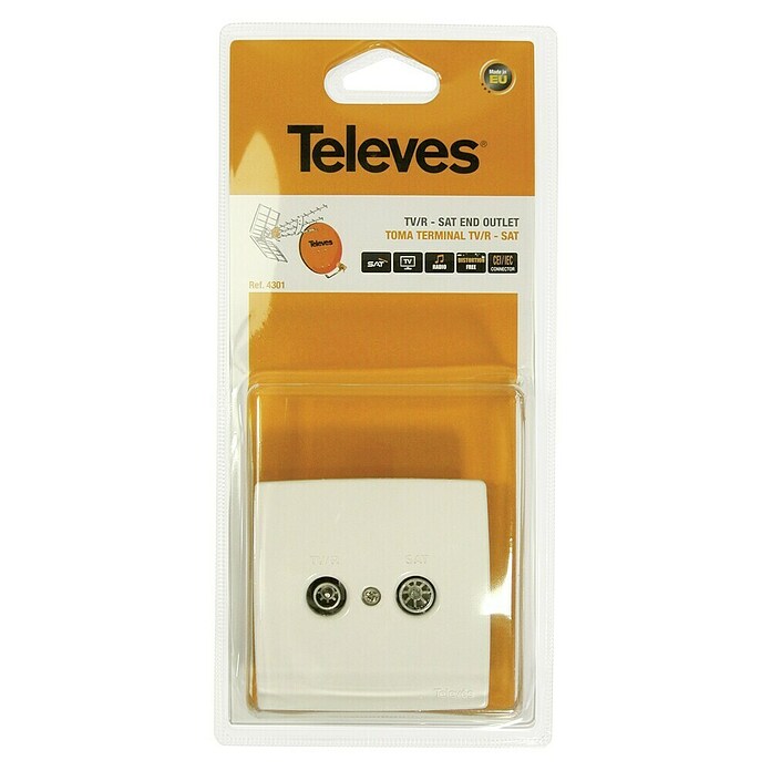 Televés Toma TV terminal separadora (Blanco/Plateado, x 2, Plástico ...