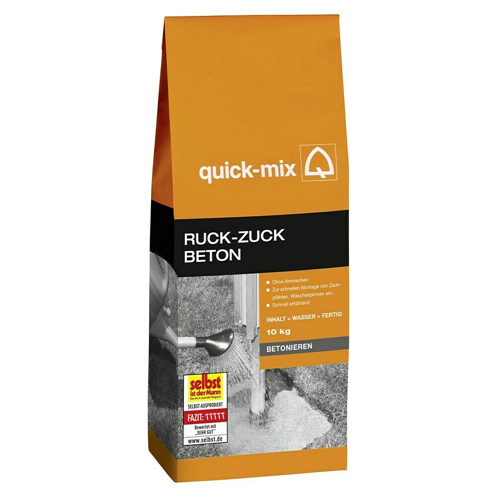 Quick-Mix Trockenbeton Ruck Zuck - 10 kg, Körnung: 0 mm - 8 mm ...