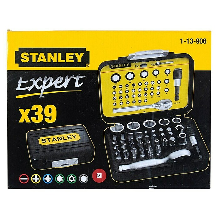 Stanley Bit-Set inkl. Mini-Ratschenschlüssel (39 -tlg.) | BAUHAUS