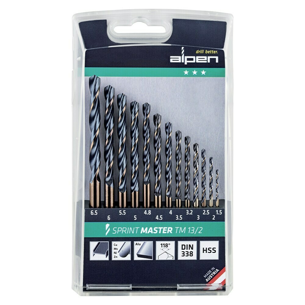 Alpen Metallbohrer Sprint Master TM 13/2 - Zylindrische Steckachse, 13 ...