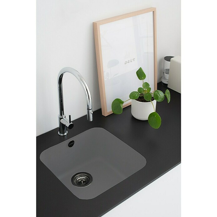 Poalgi Fregadero encastrable Gandía Soft 40 (44,5 x 44 cm, Concret ...